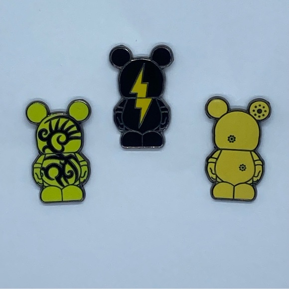 Disney | Other | 3pc Disney Vinylmation Enamel Pin Set Lightning Bolt ...